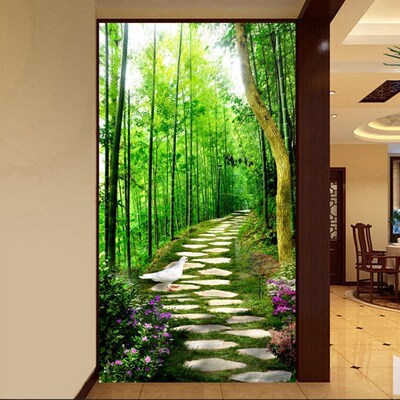 Beibehang 3D Stereo Photo Wallpaper Bamboo Grove Entrance C