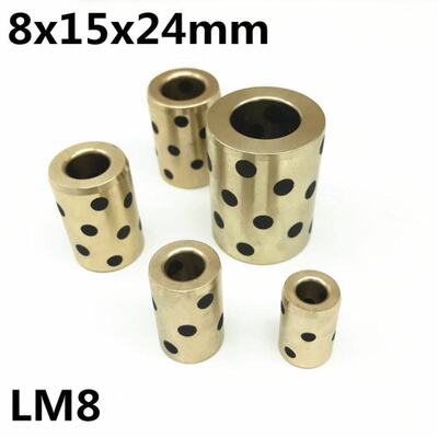 10pcs 8x15x24 mm linear graphite copper set bearing copper b