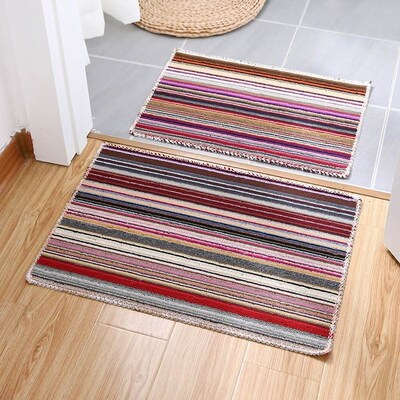 Bedroom color stripe mat sitting room door MATS carpets