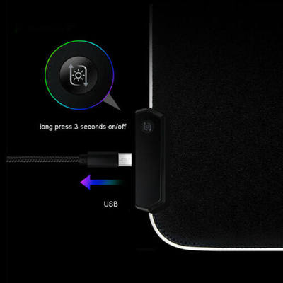 RGB Gaming Mouse Pad Rubber Mat RGB Colorful LED Lighting Ga