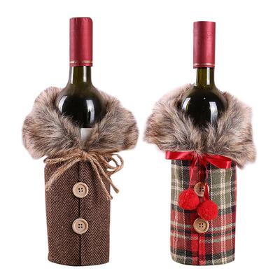 Christmas Decorations For Home Red Wine Bottle Cover Stockin