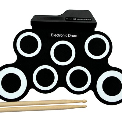 Digital Electronic Roll p Drum Pad Set Kit - Portable Silico