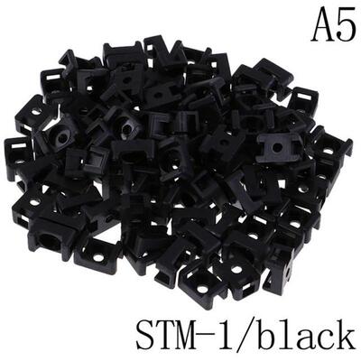 100PCs Cable Tie Mount Wire Buddle Saddle Type Plastic Holde