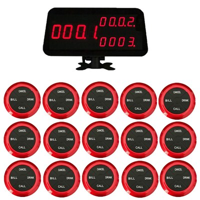 Wireless Restaurant Waiter Calling System 1 Host Display Rec