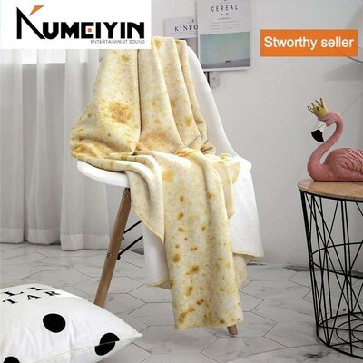 Soft warm flannel burrito blankets 280g round shape flange