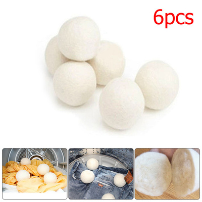 New 6Pcs/set organic wool dryer balls Laundry Clean Reusable