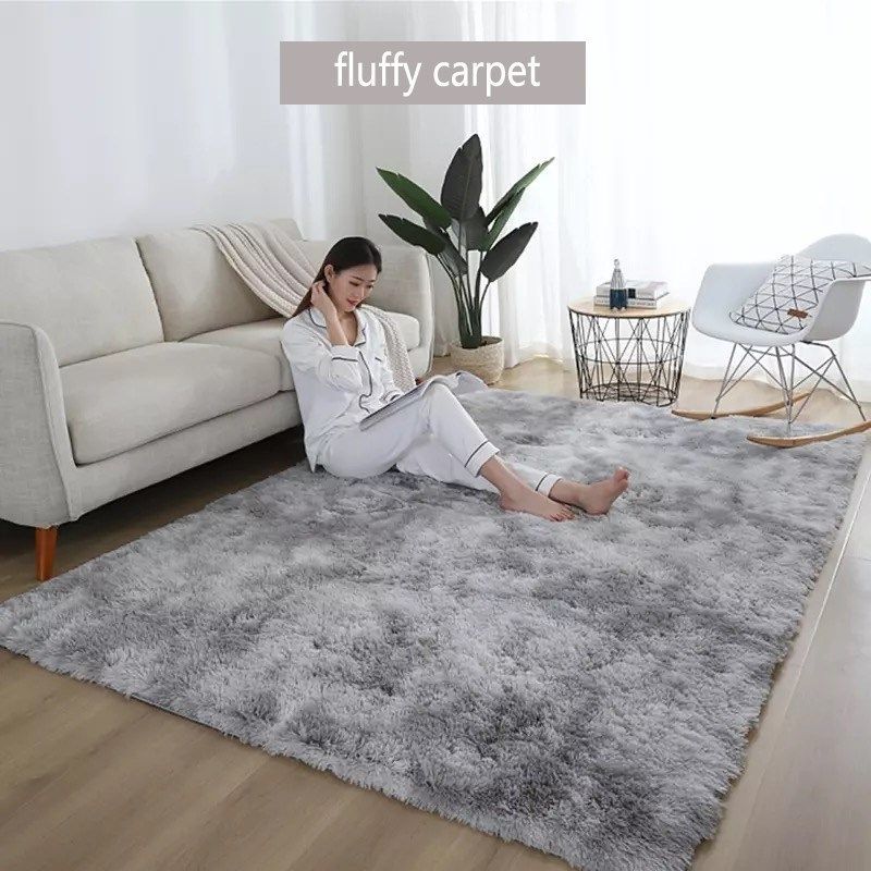 Fluffy carpet Living room bedroom mat/ tea table floor mats_虎窝淘