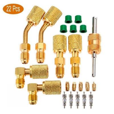 R410A Charging Vacuum Port Adapter Kit Straight Swivel HVAC