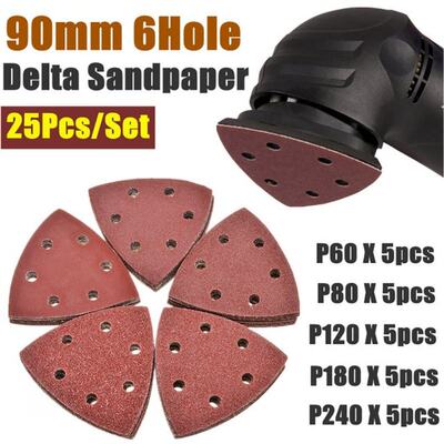 20/25/50pcs Sanding Sheets Triangle Sandpaper Mixed Grits 40