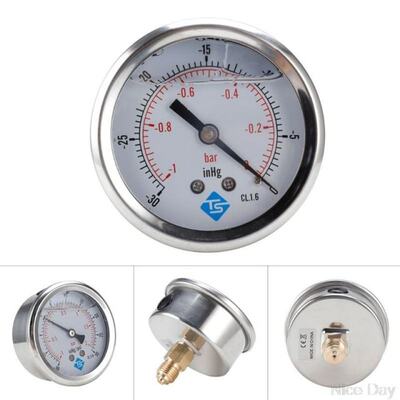 Compound Pressure Vacuum Gauge Glycerine Filled 68mm -1~0/1/