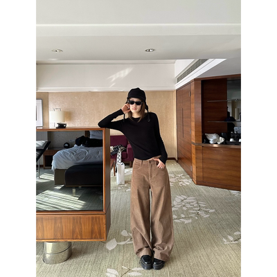 OPS LA MODE 12.14 20:00 桂香奶乌 栗子色灯芯绒裤