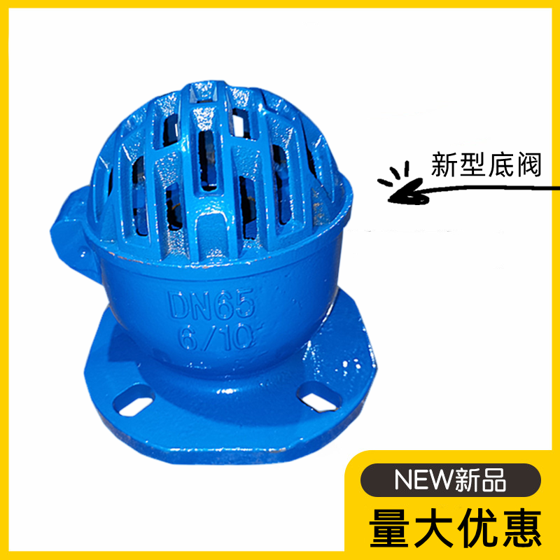 H42X-6/10铸铁法兰新型底阀DN50-300水泵大流量橡胶瓣消声底阀_虎窝淘