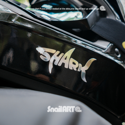 SN蜗牛 适用于shark鲨鱼摩托车头盔电脑金属贴纸个性装饰遮挡划痕