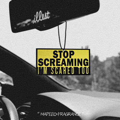 别喊了我也害怕 STOP SCREAMING美式个性英文车载香片 后视镜挂件