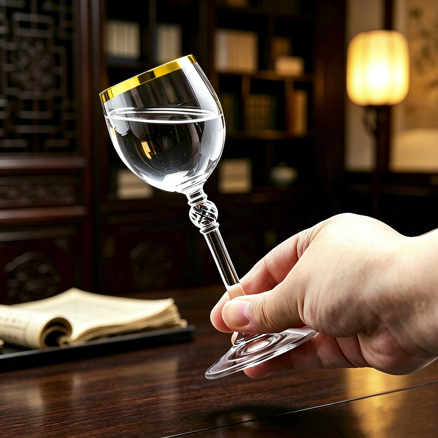 捷克进口Bohemia水晶玻璃真金白酒杯小口杯子弹杯小烈酒杯