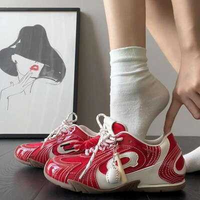 小众赛车鞋内增高德训鞋女运动鞋