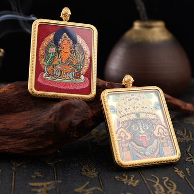 唐卡佛像链财源天母吊坠