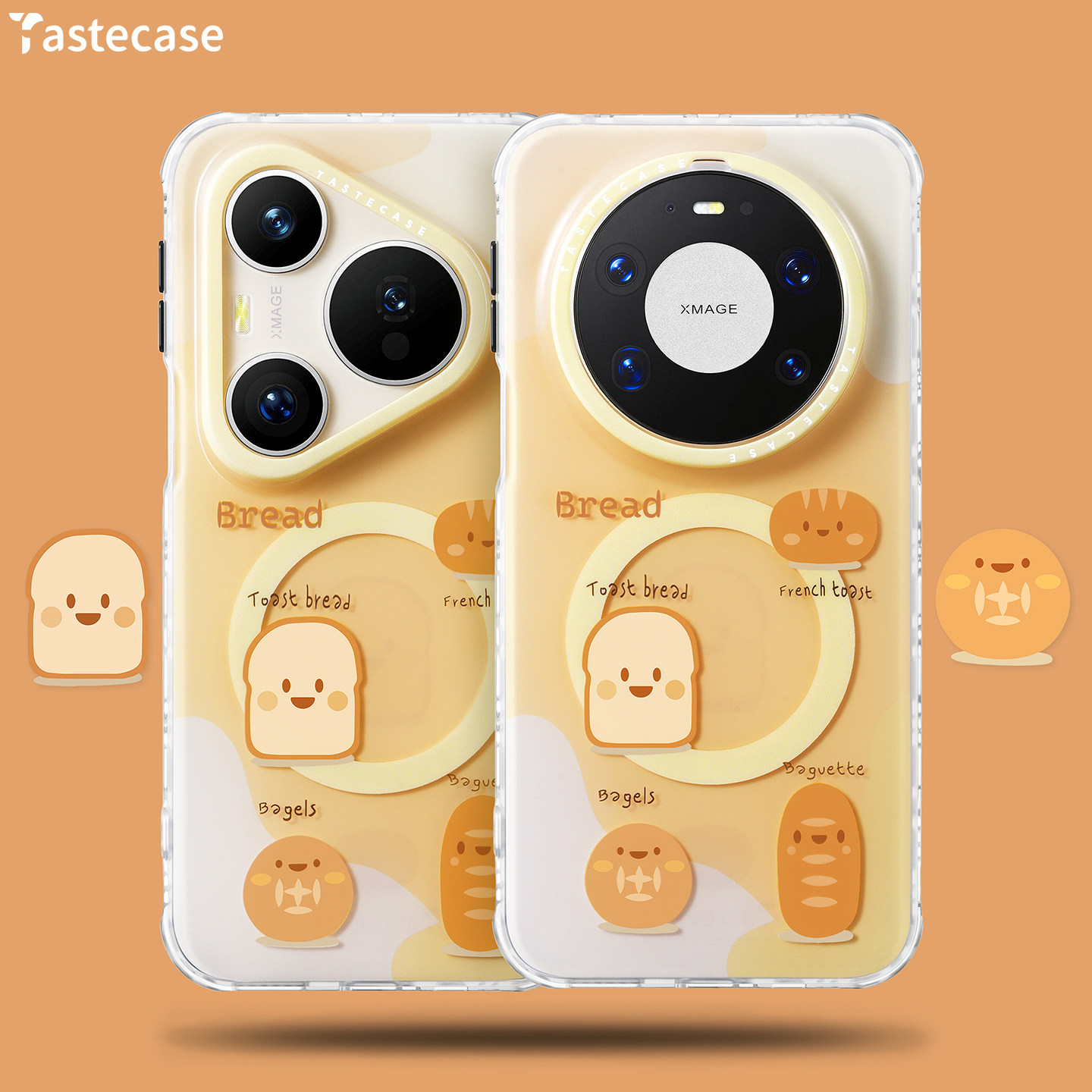 Tastecase面包日记磁吸手机壳适用华为Mate80ProMax/Pura90ProMax磨砂防摔保护壳新款原创可爱卡通磁吸支架