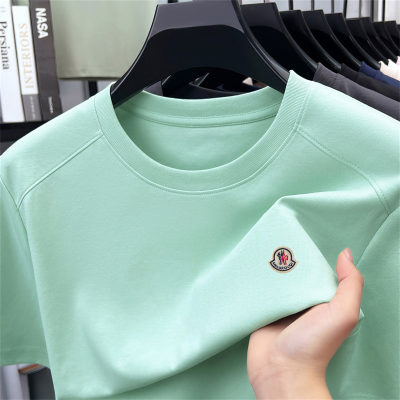 正品蒙口柒男士短袖T恤夏季高端2026新款纯色圆领宽松商务休闲T恤