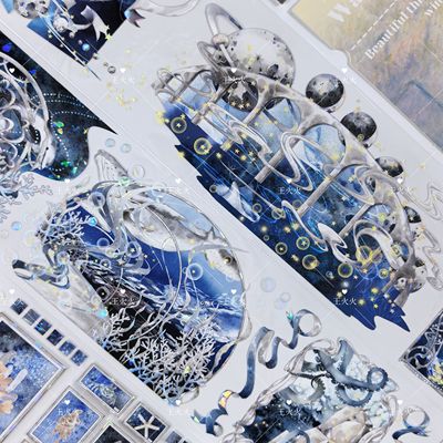 Mood 废弃星之海 星海大背景咕卡流麻滴胶手帐pet胶带分装