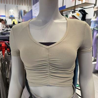 lululemon ruched-front 女士运动前侧褶饰V领短袖T恤