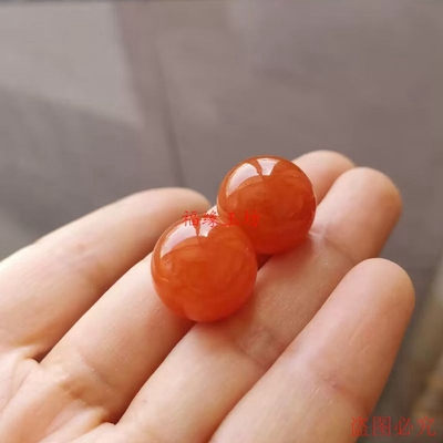 翡翠冰糯种红翡圆珠子散珠