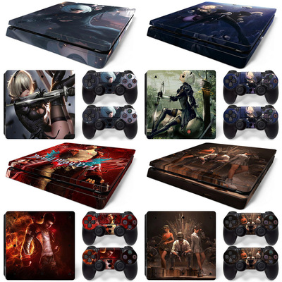 PS4 Slim 游戏机全身贴纸 PVC材质 不起气泡带导气槽 尼尔机械