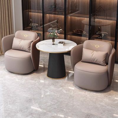 轻奢酒店大堂沙发椅商务休息区接待卡座售楼处部会客洽谈桌椅组合