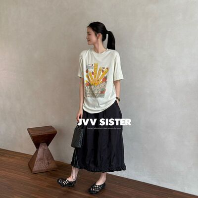 2026夏美式复古印花短袖女T恤