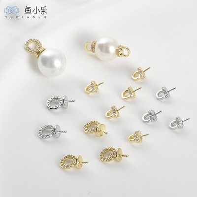 铜镀14k金圆形镶锆石帽盖羊眼钉