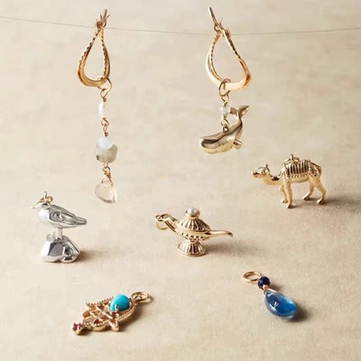 摩洛哥风情 神灯书本天然蓝晶石绿松石925银项链女日系agete同款