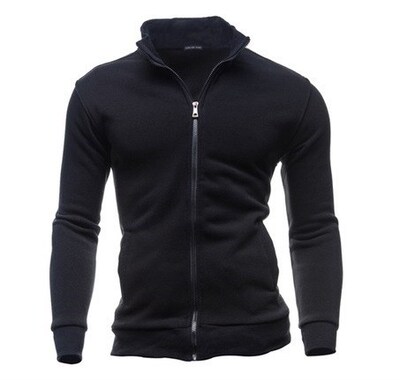 2018 zipper collar cotton long-sleeved sweater jacket men's