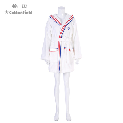 棉田新款高尔夫纯棉运动浴袍女睡衣家居服全棉毛巾料浴衣BR21305W