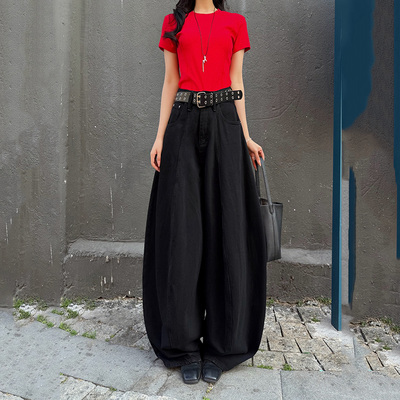 63333裁片结构弯刀裤牛仔裤2026年春季新款宽松百搭阔腿休闲长裤