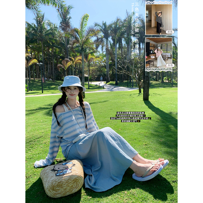 FFBLUE春夏天丝温柔百搭伞裙