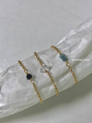 14K包金原石极细链条戒指