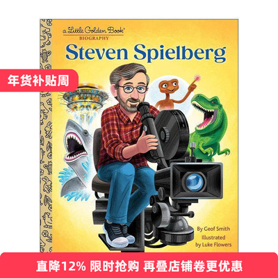 英文原版 Steven Spielberg Little Golden Book Biographies 史蒂文·斯皮尔伯格传记 大白鲨 头号玩家导演 兰登书屋精装小金书