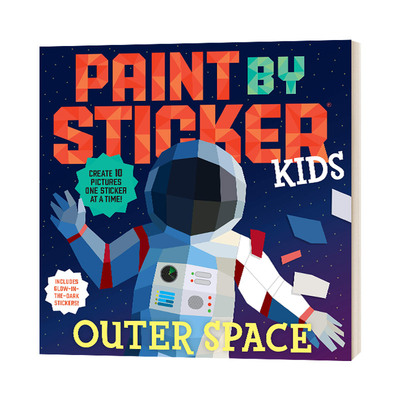 英文原版 Paint By Sticker Kids Outer Space 贴图画册 外太空 平装 儿童DIY手工宇宙黏贴美作游戏互动 英文版 进口英语原版书籍