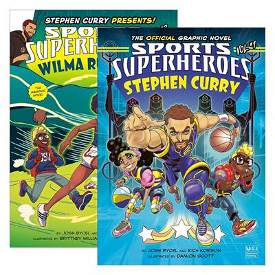 英文原版 Stephen Curry Sports Superheroes 运动超级英雄系列2册 官方漫画 儿童图像小说 Josh Bycel 英文版 进口英语原版书籍