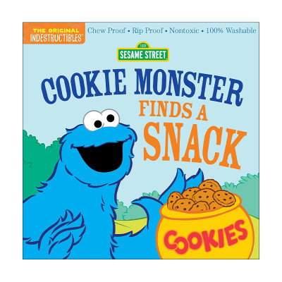 英文原版 Sesame Street Cookie Monster Finds a Snack 咬咬书芝麻街系列 曲奇饼干零食 英文版 进口英语原版书籍