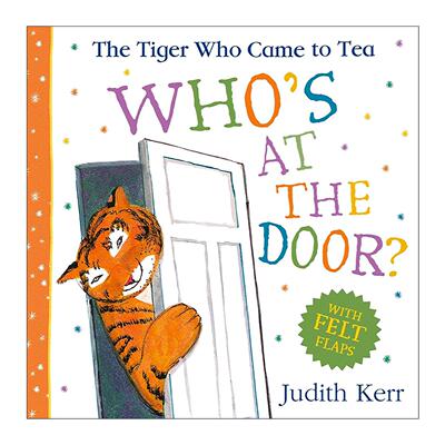 英文原版 The Tiger Who Came To Tea Who’s at the Door 老虎来喝下午茶系列绘本 是谁在门外 儿童触摸纸板书 进口英语原版书籍