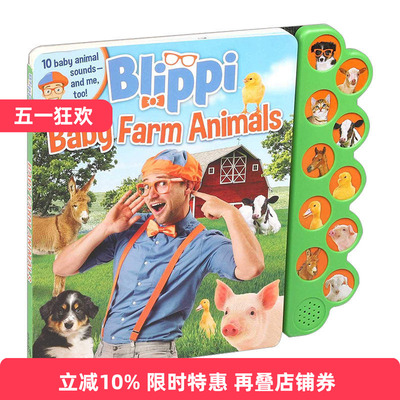 Blippi: Baby Farm Animals  布里皮：农场上的10种声音 幼儿启蒙 发声书进口原版英文书籍