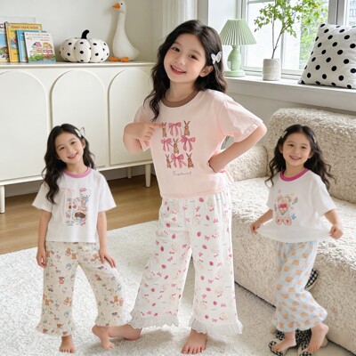 【吊打suo有同行+冰凉一夏】数码印花AB款遛弯款家居服套装6227