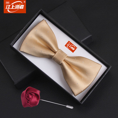bow tie男女正装新郎伴郎结婚礼服 香槟色 浅金色 米色蝴蝶结领结