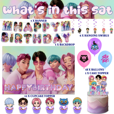 K-POP猎魔男团Saja Boys生日道具礼物包邮气氛布置周边加沙宝宝