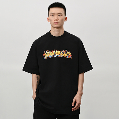 BBK短袖嘻哈重磅小领口T恤