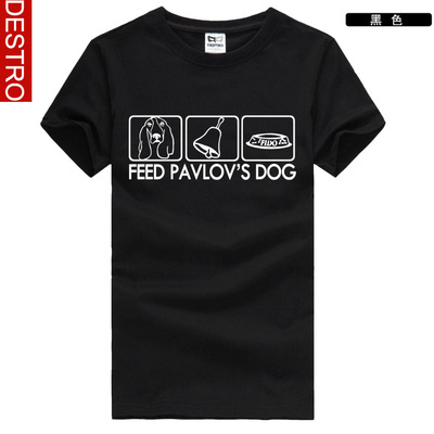 极客学生圆领男体恤潮流宽松巴甫洛夫短生活大爆炸短袖男T恤纯棉