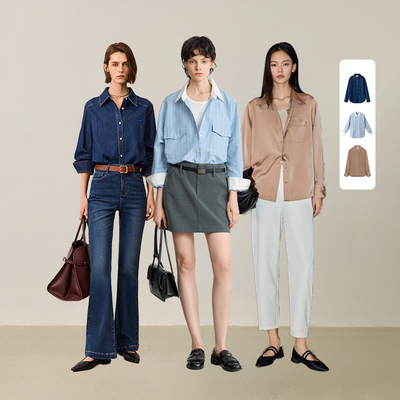 LILY直播间复古撞色衬衫