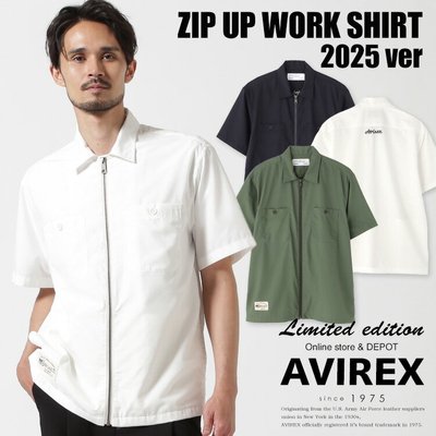 断码亏清！日本avirex utility限定混纺军事风拉链工装衬衫T恤