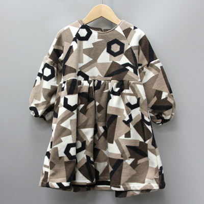 GD芭系列90秋冬 品牌童装折扣/女童加绒长袖连衣裙13428卡其
